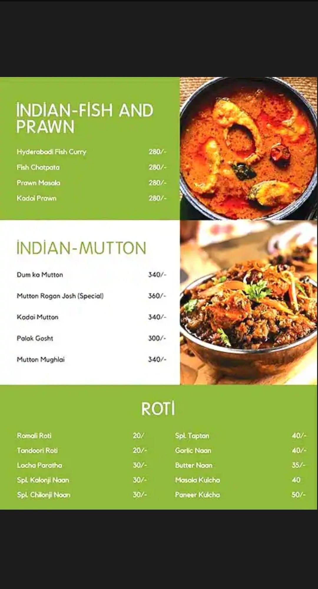 Menu of Pista House, Gachibowli, Hyderabad