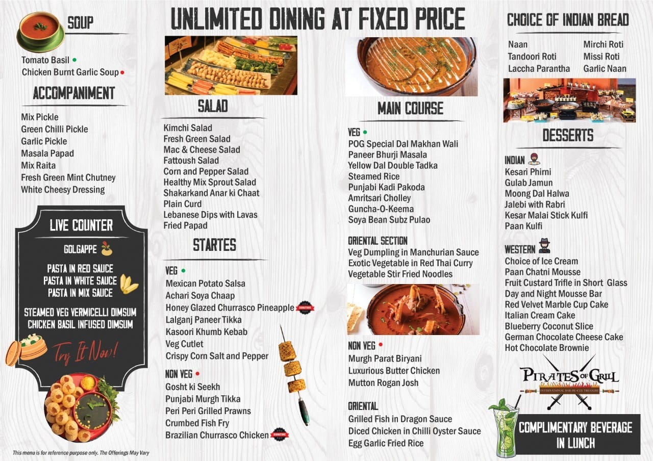 Menu of Pirates of Grill, Rajouri Garden, West Delhi