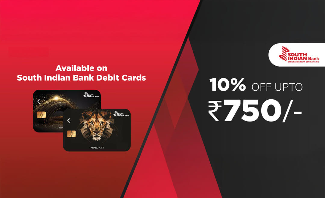 Instant Extra Discount with South Indian Bank Debit Cards