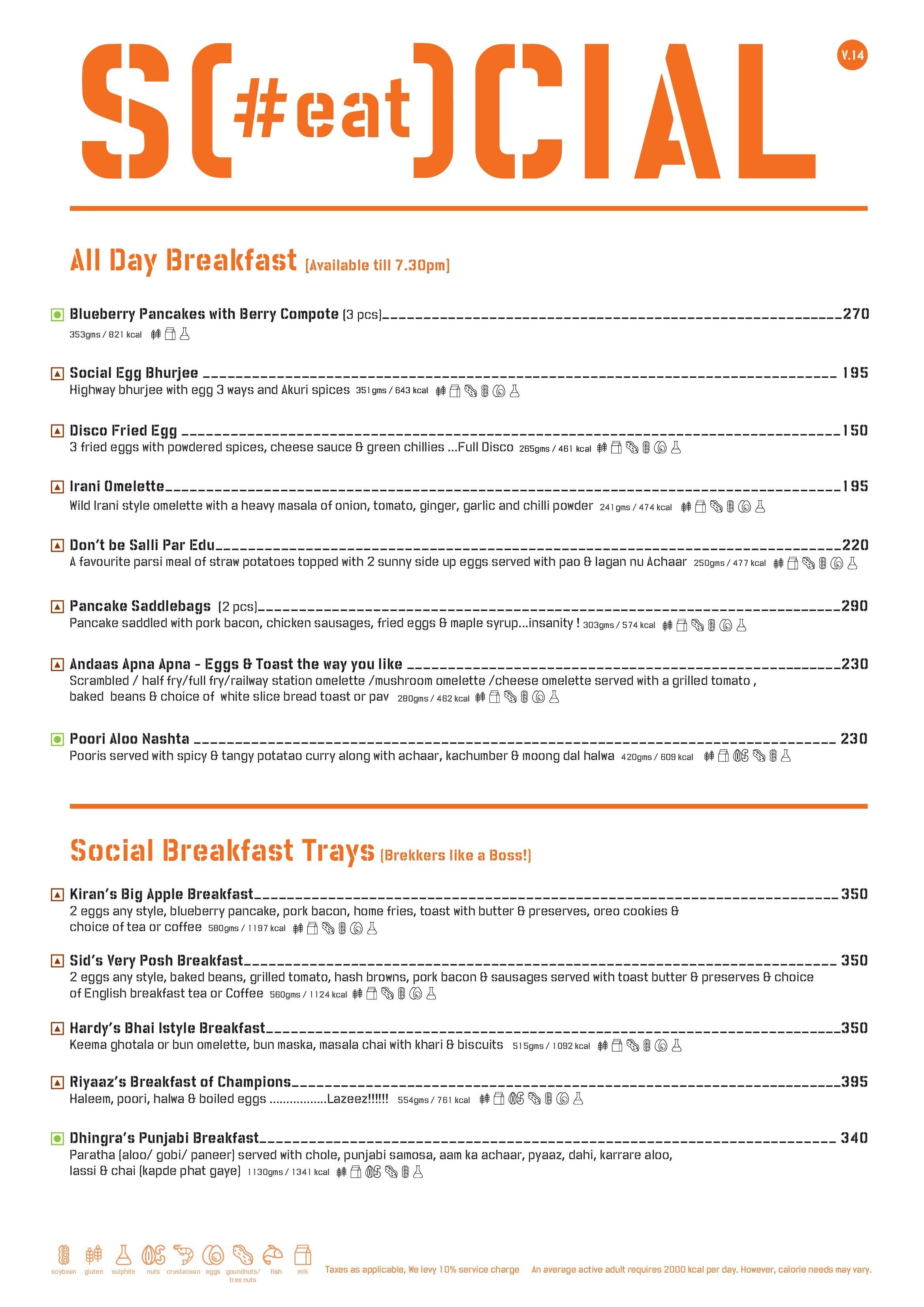 Menu of Hauz Khas Social, Hauz Khas Village, South Delhi