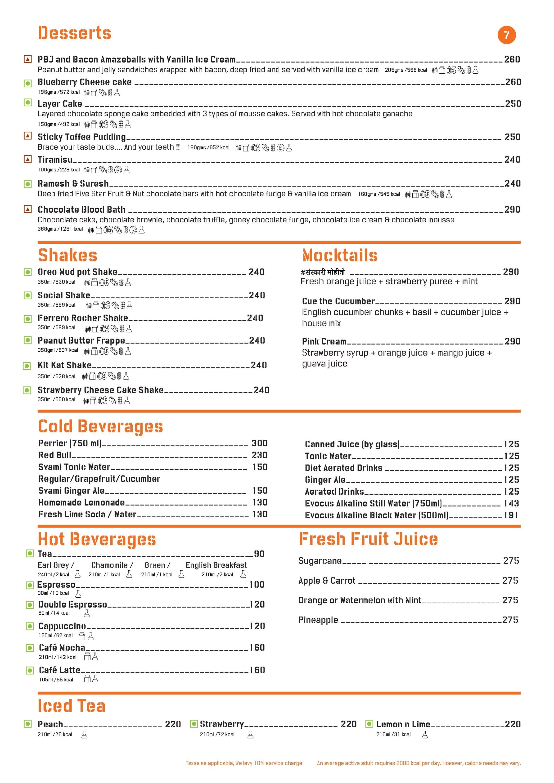 Menu of Hauz Khas Social, Hauz Khas Village, South Delhi