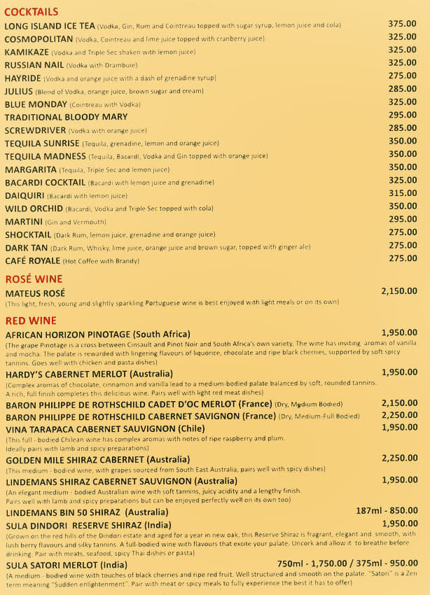 Menu of Zen Restaurant (Since 1992), Connaught Place (CP), Central Delhi