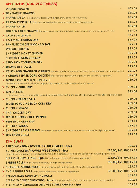Menu of Zen Restaurant (Since 1992), Connaught Place (CP), Central Delhi