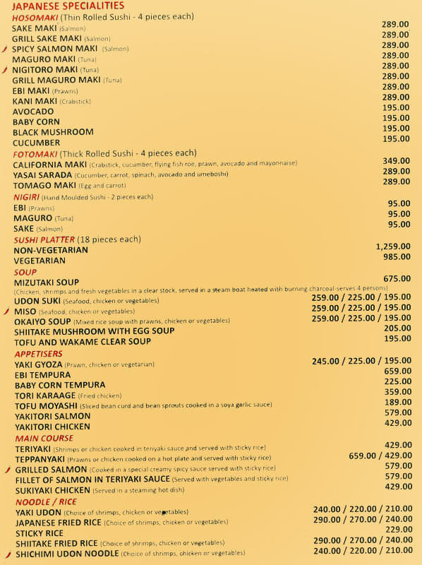 Menu of Zen Restaurant (Since 1992), Connaught Place (CP), Central Delhi