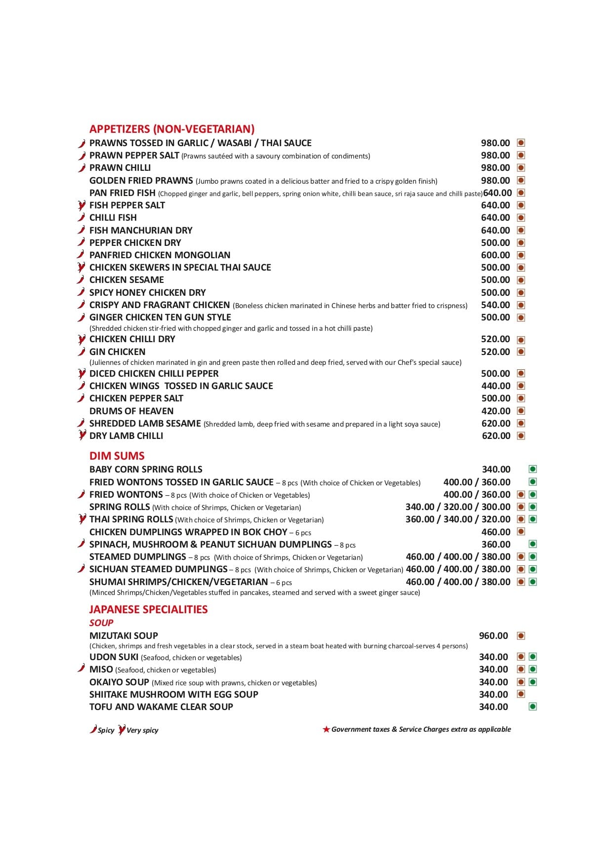 Menu of Zen Restaurant (Since 1992), Connaught Place (CP), Central Delhi