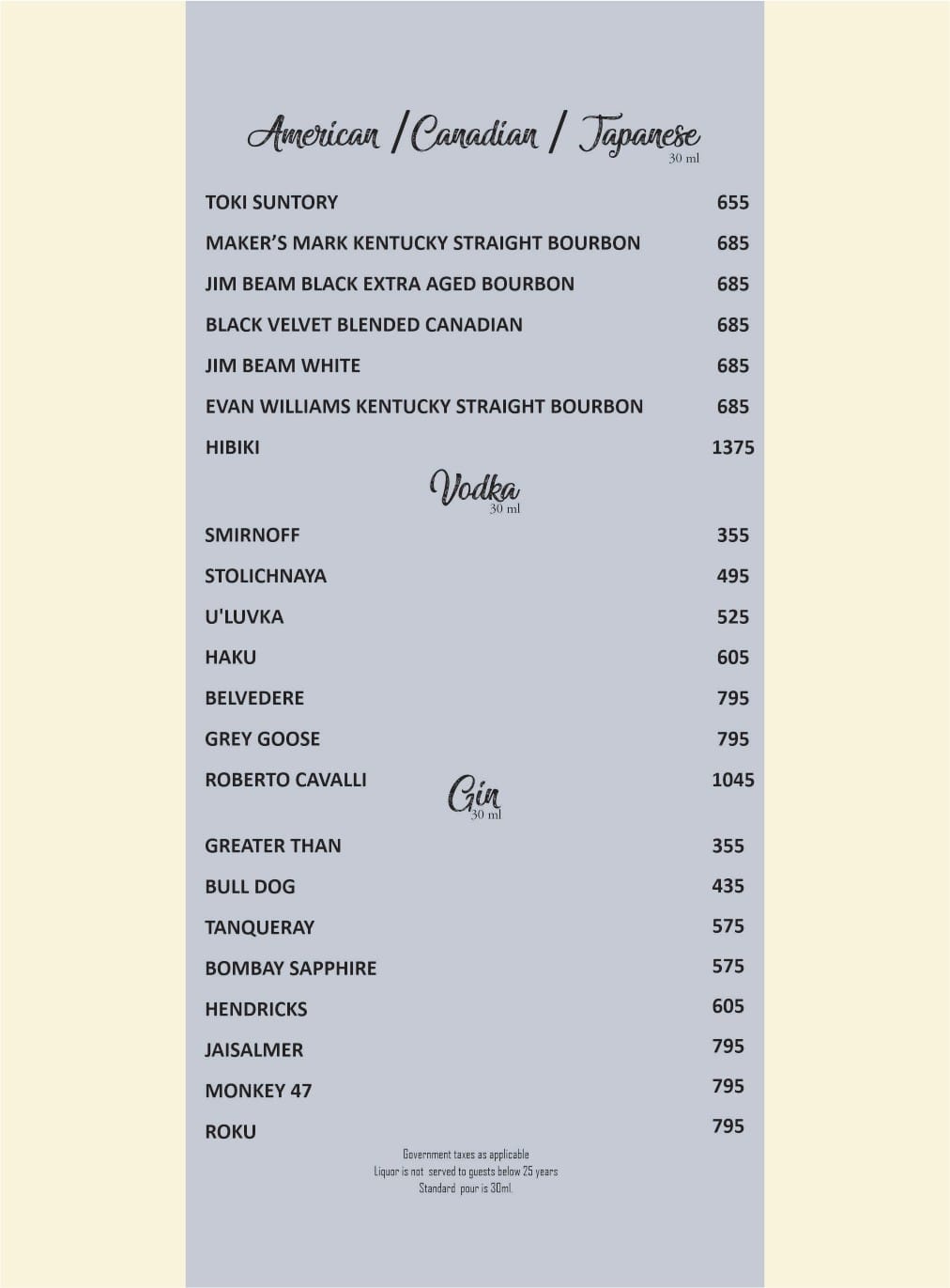 Menu of Kwality, Connaught Place (CP), Central Delhi