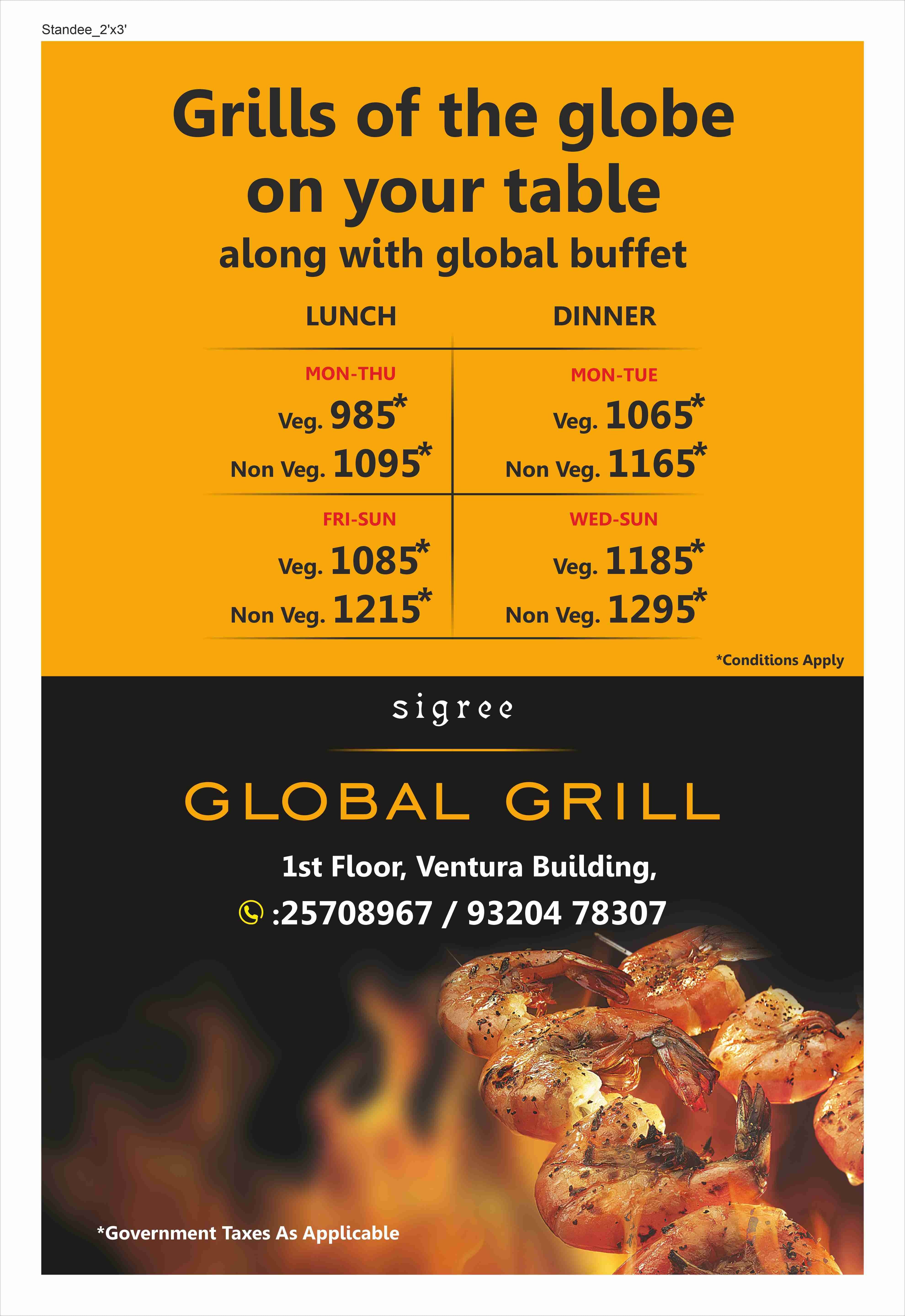 Menu of Sigree Global Grill, Powai, Central Mumbai