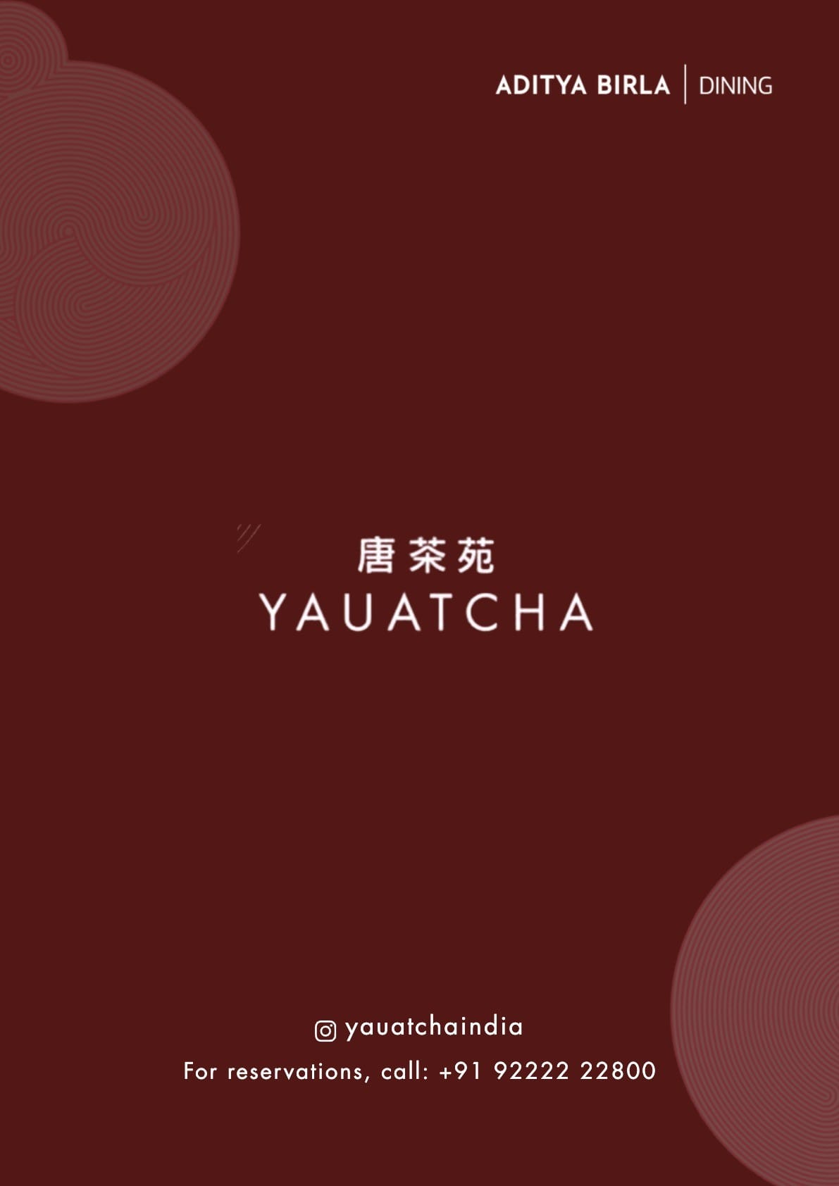 Menu of Yauatcha, Bandra Kurla Complex (BKC), Western Suburbs