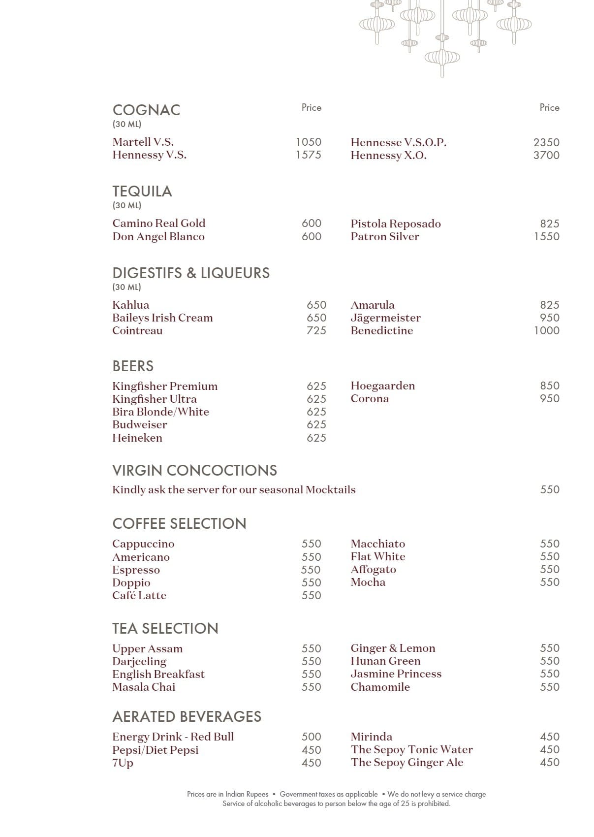 Menu of JW Cafe, JW Marriott Mumbai Sahar, Mumbai