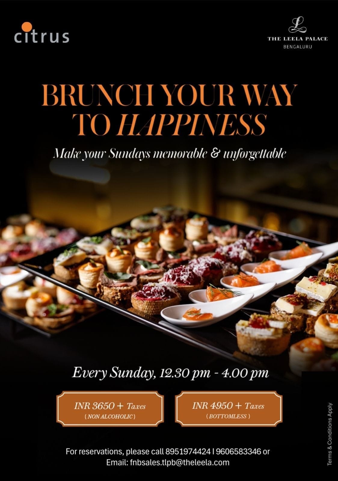 Menu of Citrus , The Leela Palace, Bengaluru