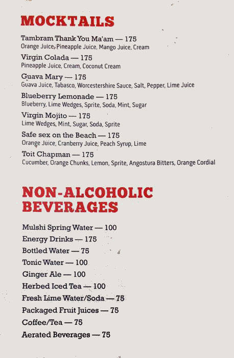 Menu of Toit, Indiranagar, East Bengaluru