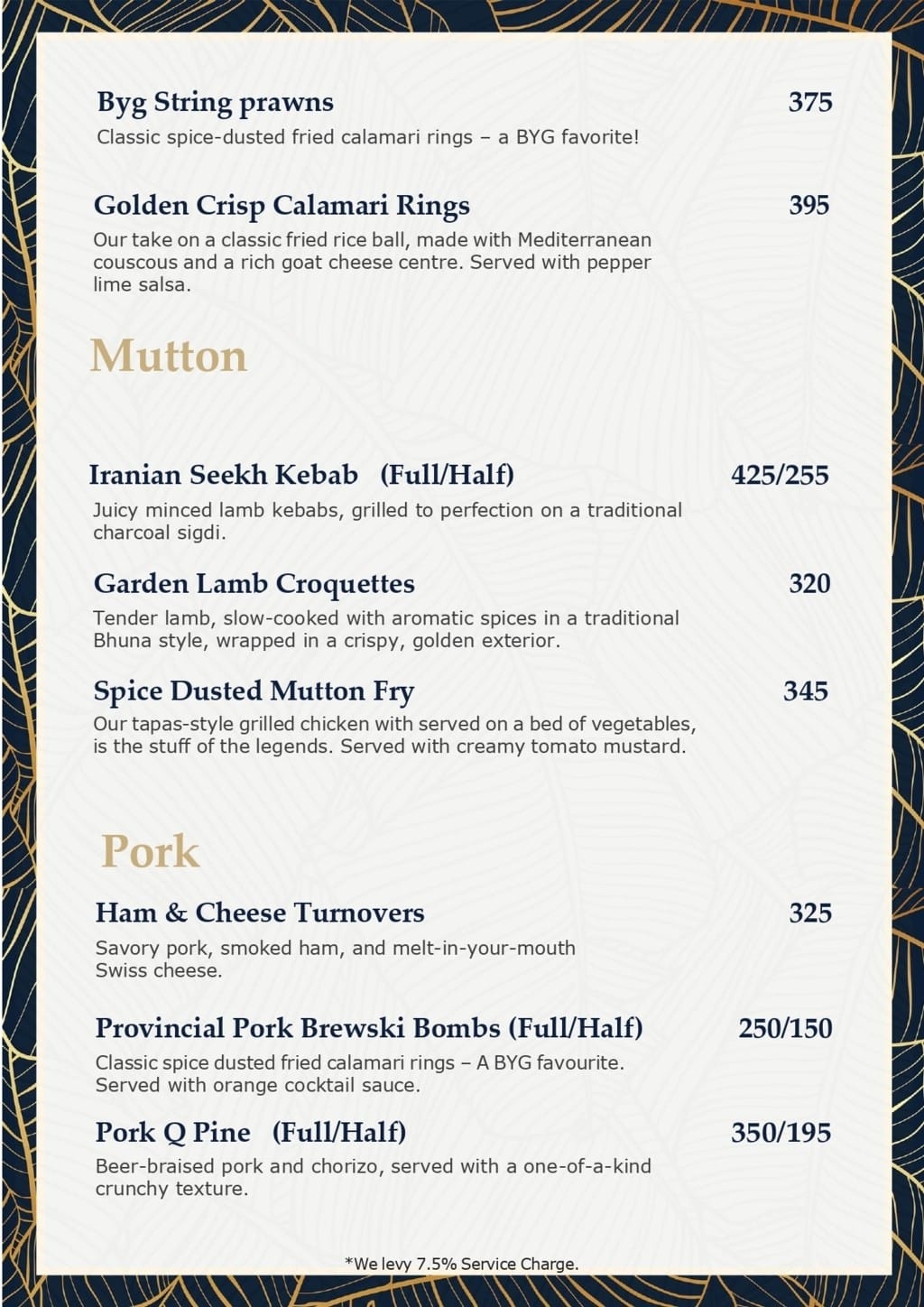 Menu of Byg Brewski Brewing Company, Sarjapur, Sarjapur Road, South ...