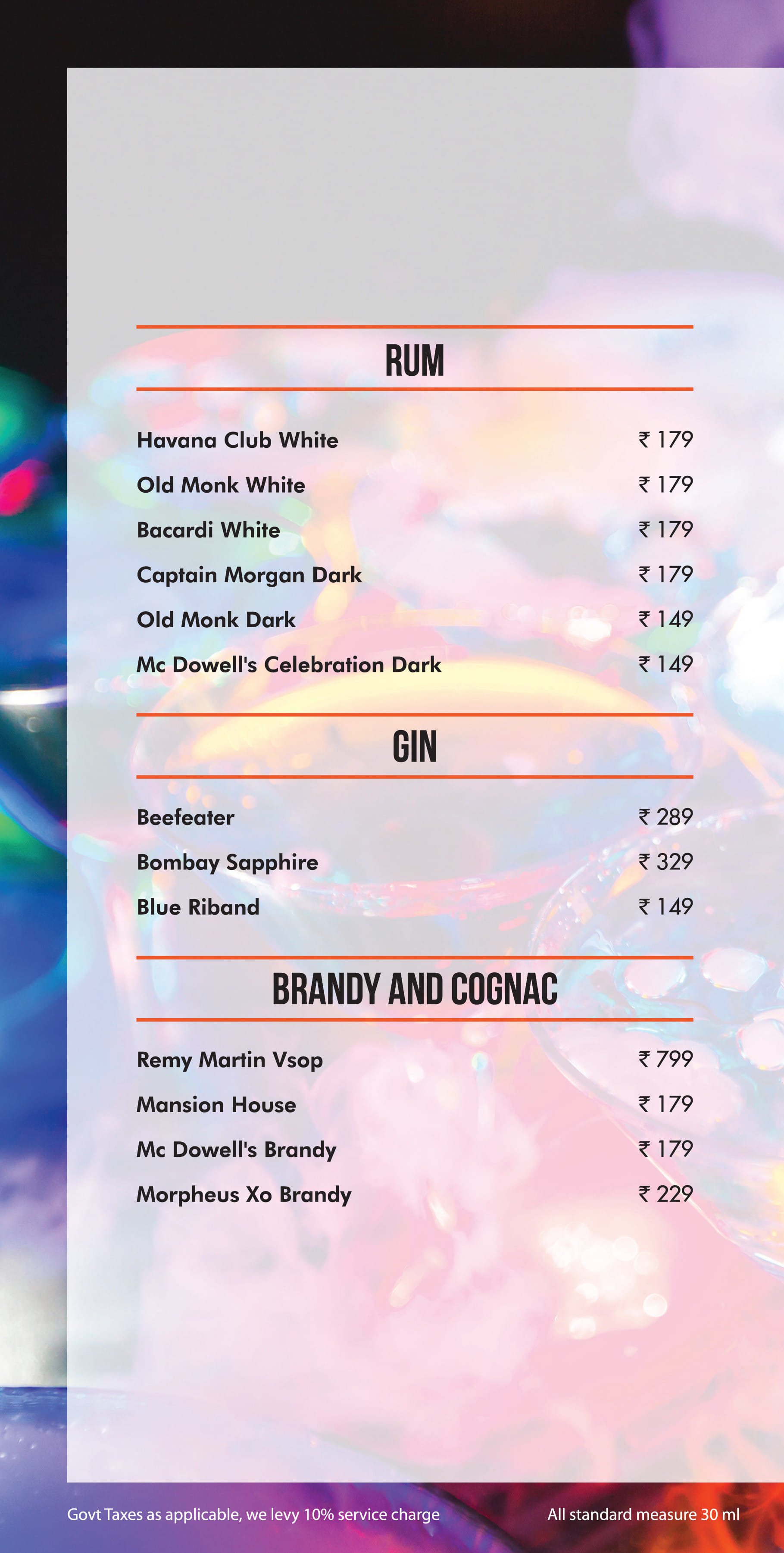 Menu of Big Pitcher, Old Airport Road, East Bengaluru