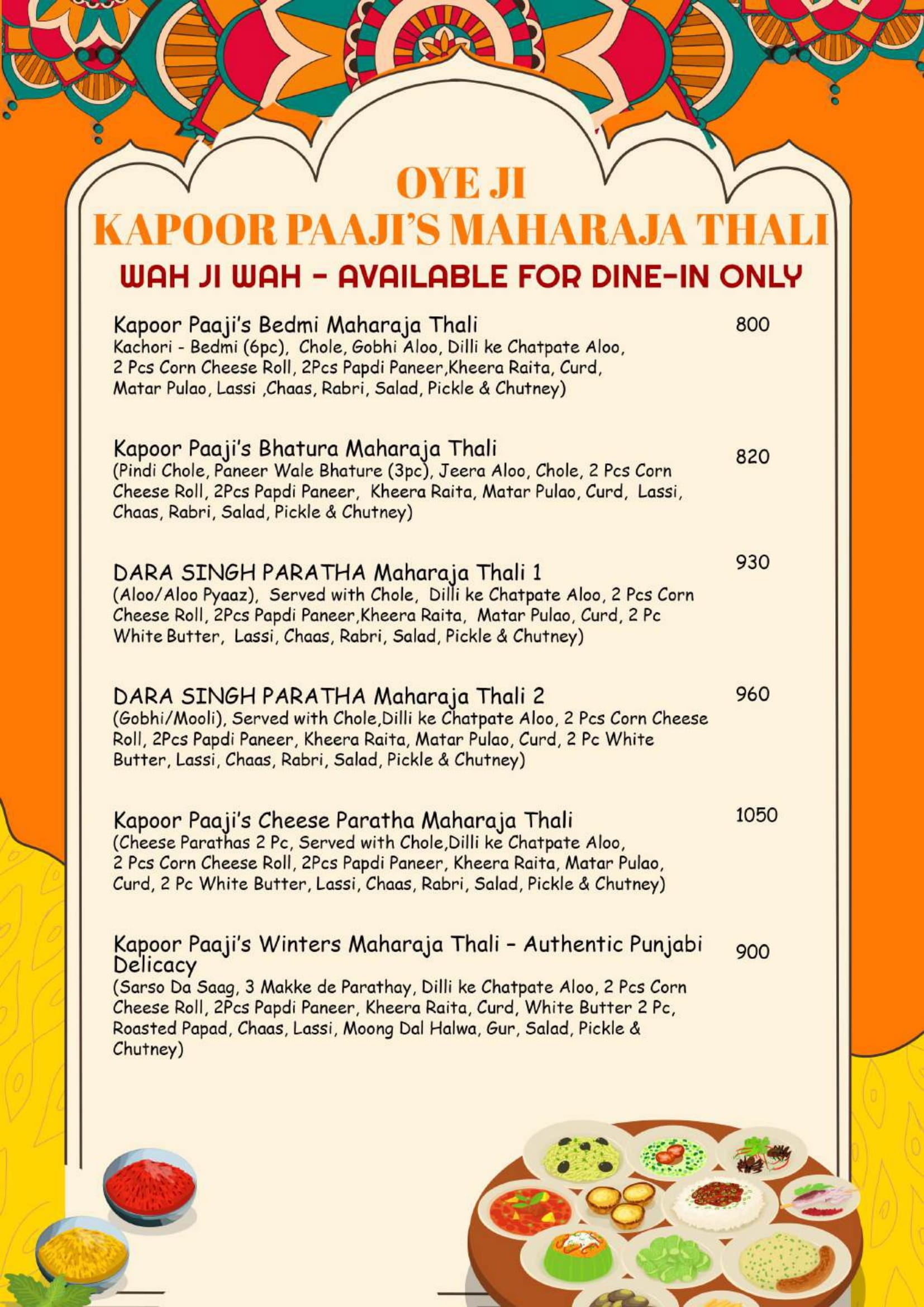 Menu of Kapoor's Cafe, Kadugodi, Whitefield, East Bengaluru