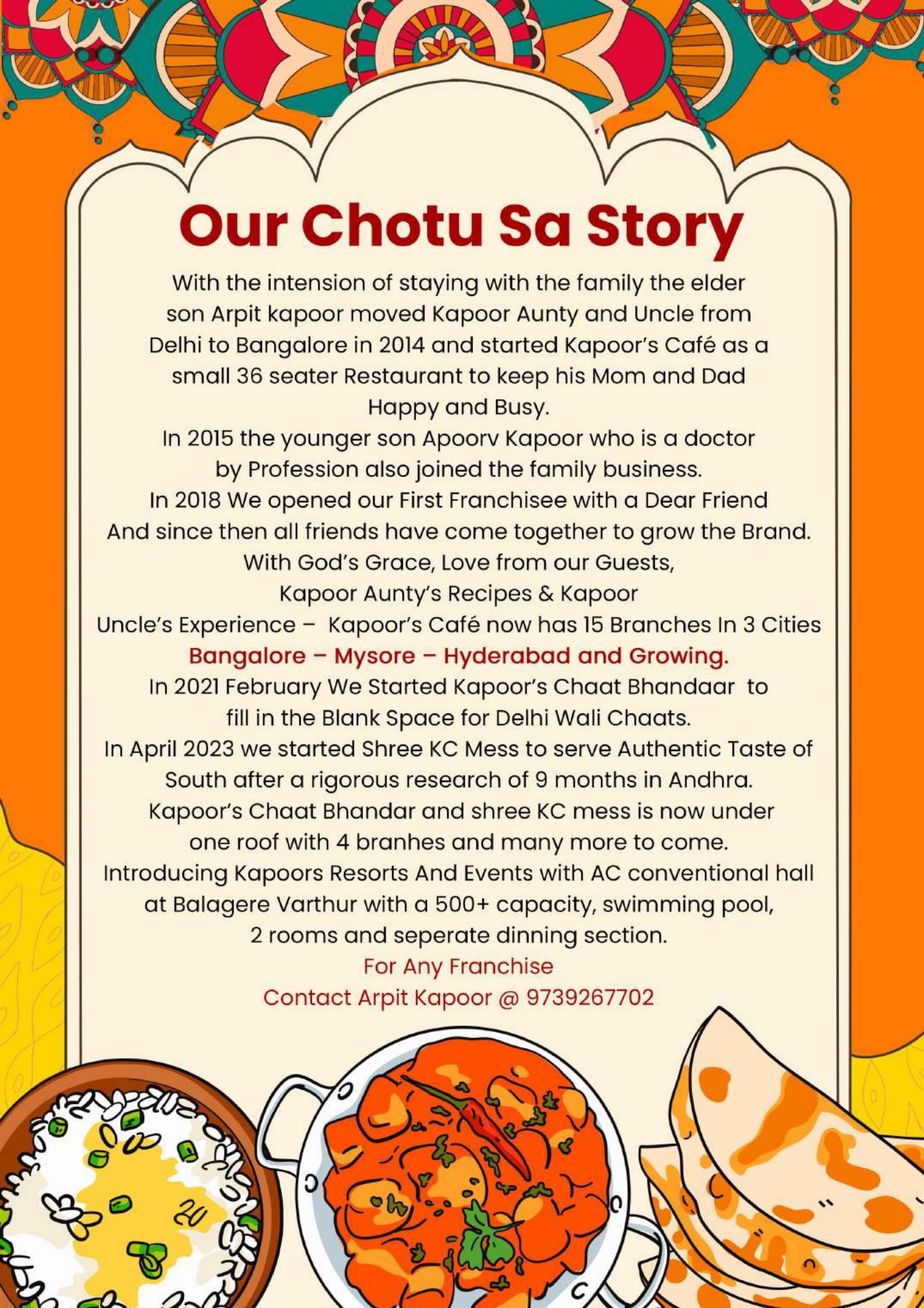 Menu of Kapoor's Cafe, Kadugodi, Whitefield, East Bengaluru