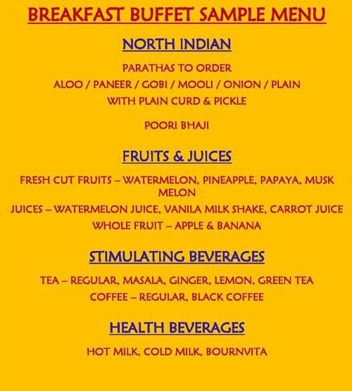Menu of Buff Buffet Buff, BluPetal Hotel, Bengaluru