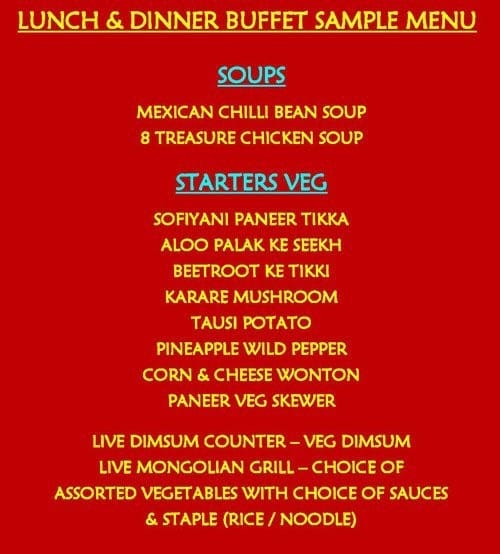 Menu of Buff Buffet Buff, BluPetal Hotel, Bengaluru
