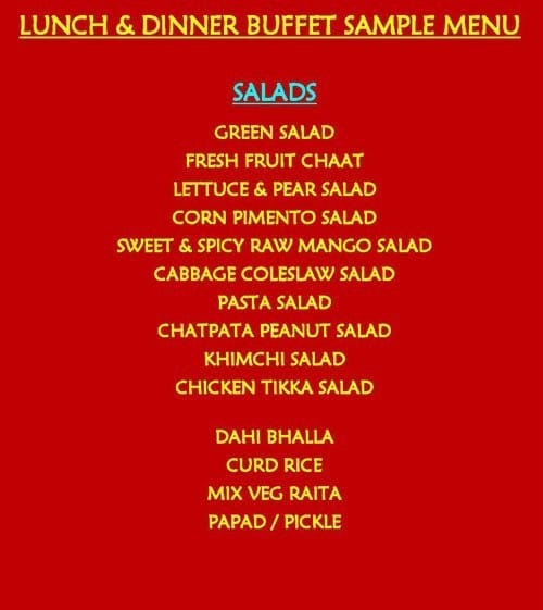 Menu of Buff Buffet Buff, BluPetal Hotel, Bengaluru