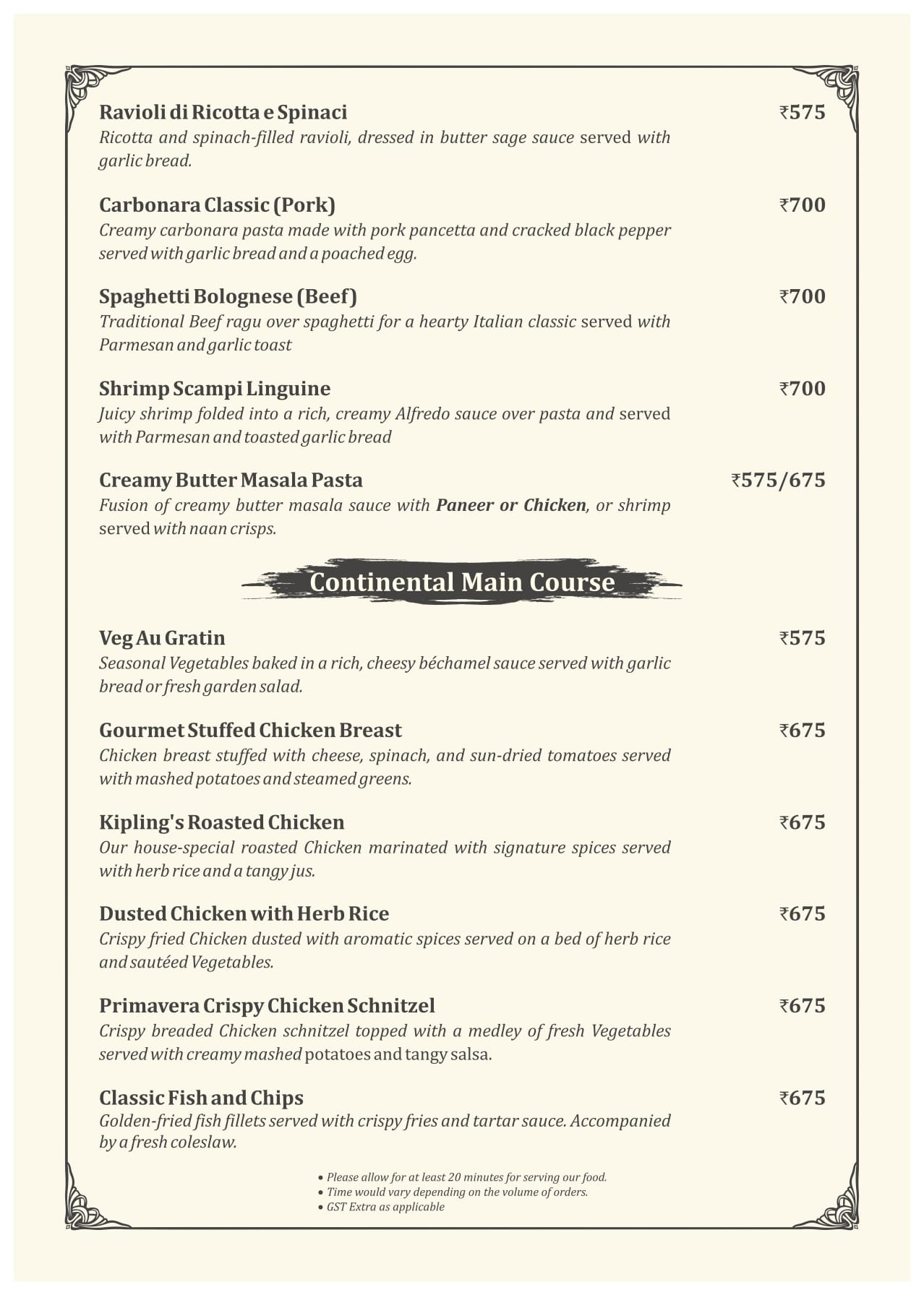 Menu of Kipling Cafe, Kipling, East Coast Road (ECR)
