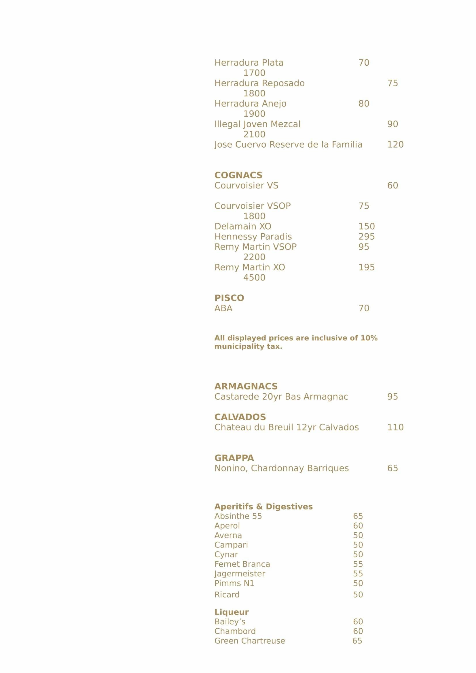 Menu of Okku, The H Hotel, Dubai