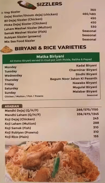 Menu of Savoury Sea Shell, Anna Nagar East, Chennai