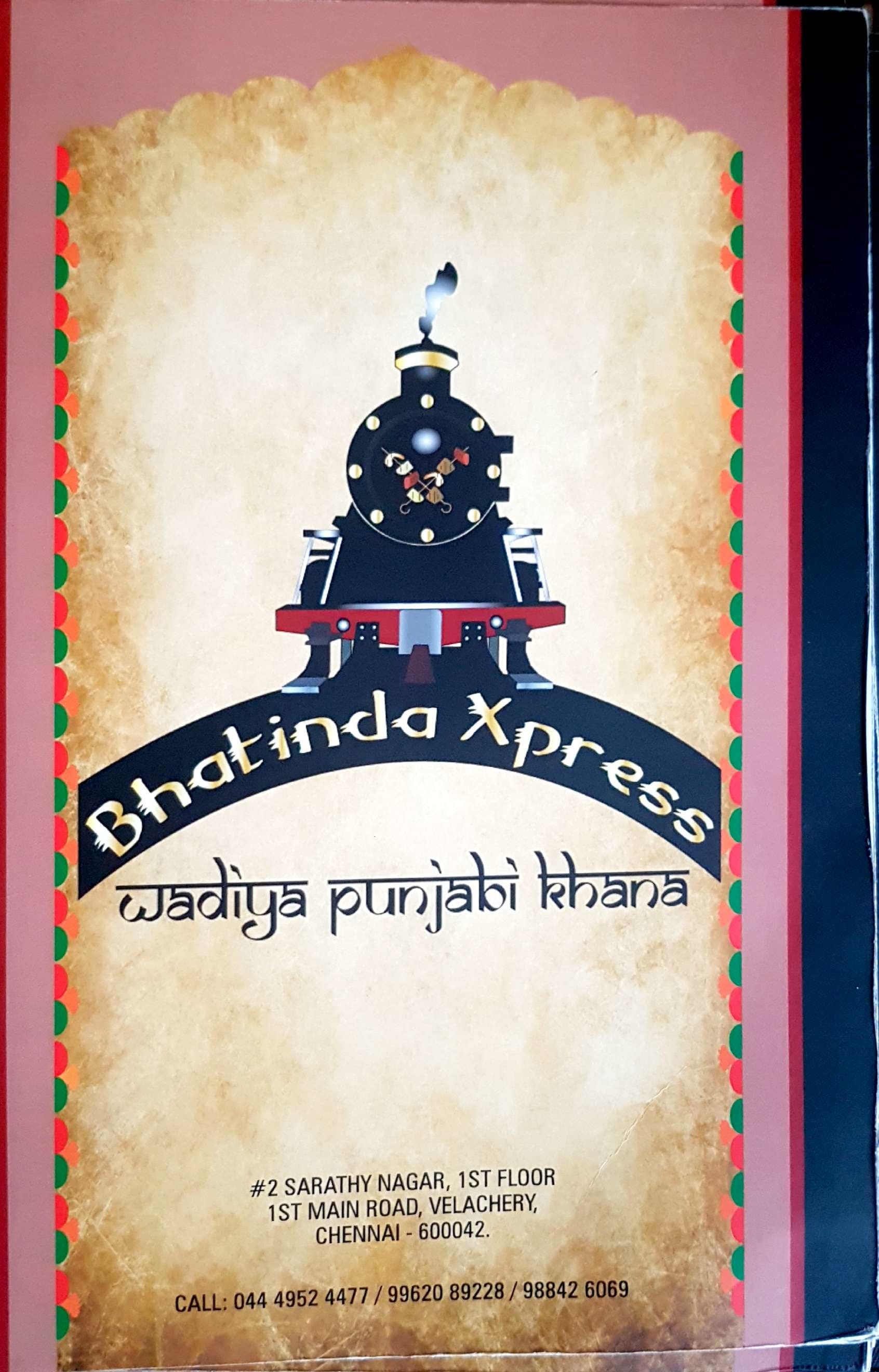 Menu of Bhatinda Xpress , Thuraipakkam, Chennai