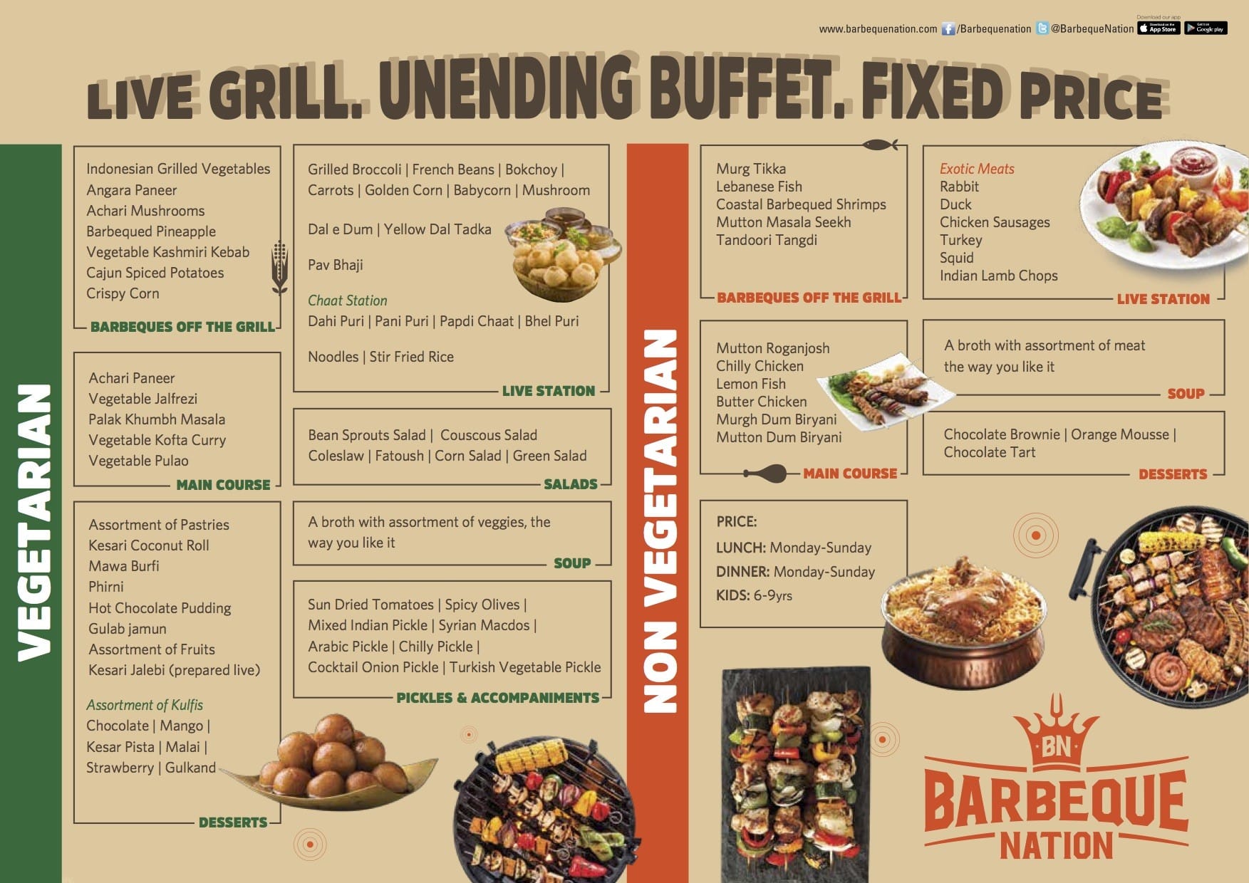 Menu of Barbeque Nation, Barsha 2, Barsha