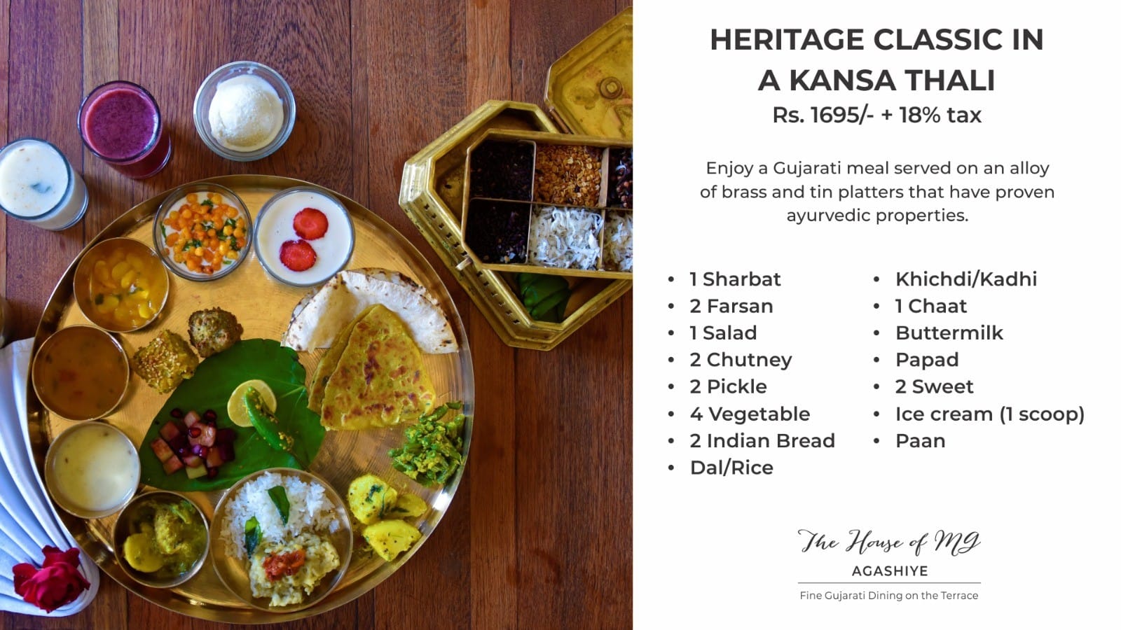 Menu of Agashiye , The House of MG, Central Ahmedabad