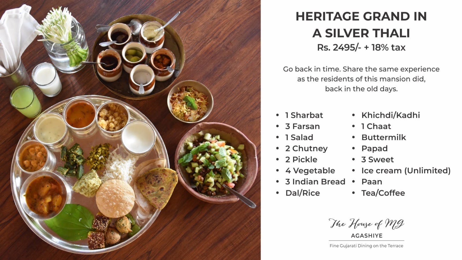 Menu of Agashiye , The House of MG, Central Ahmedabad