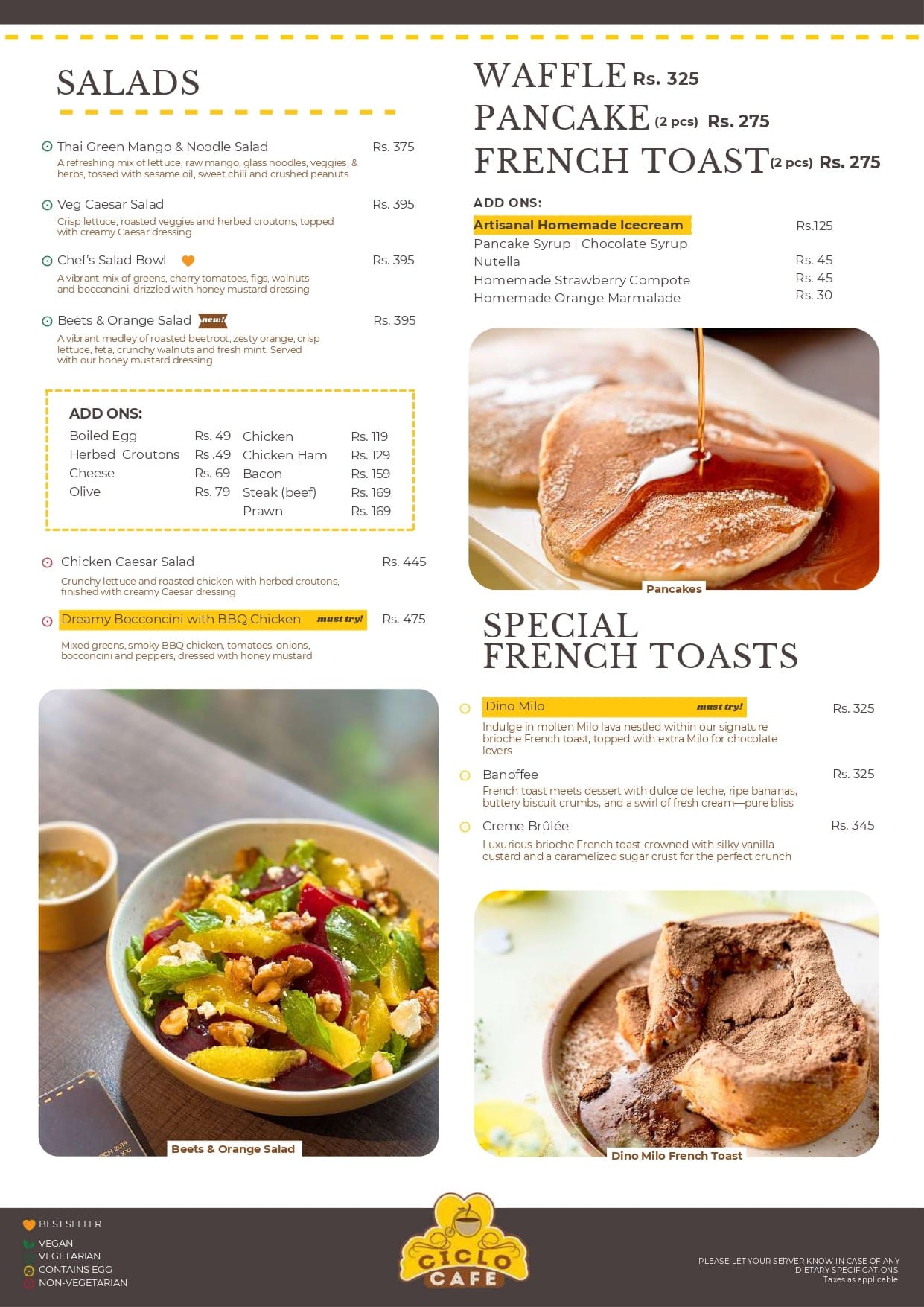 Menu of Ciclo Cafe, Kotturpuram, Chennai