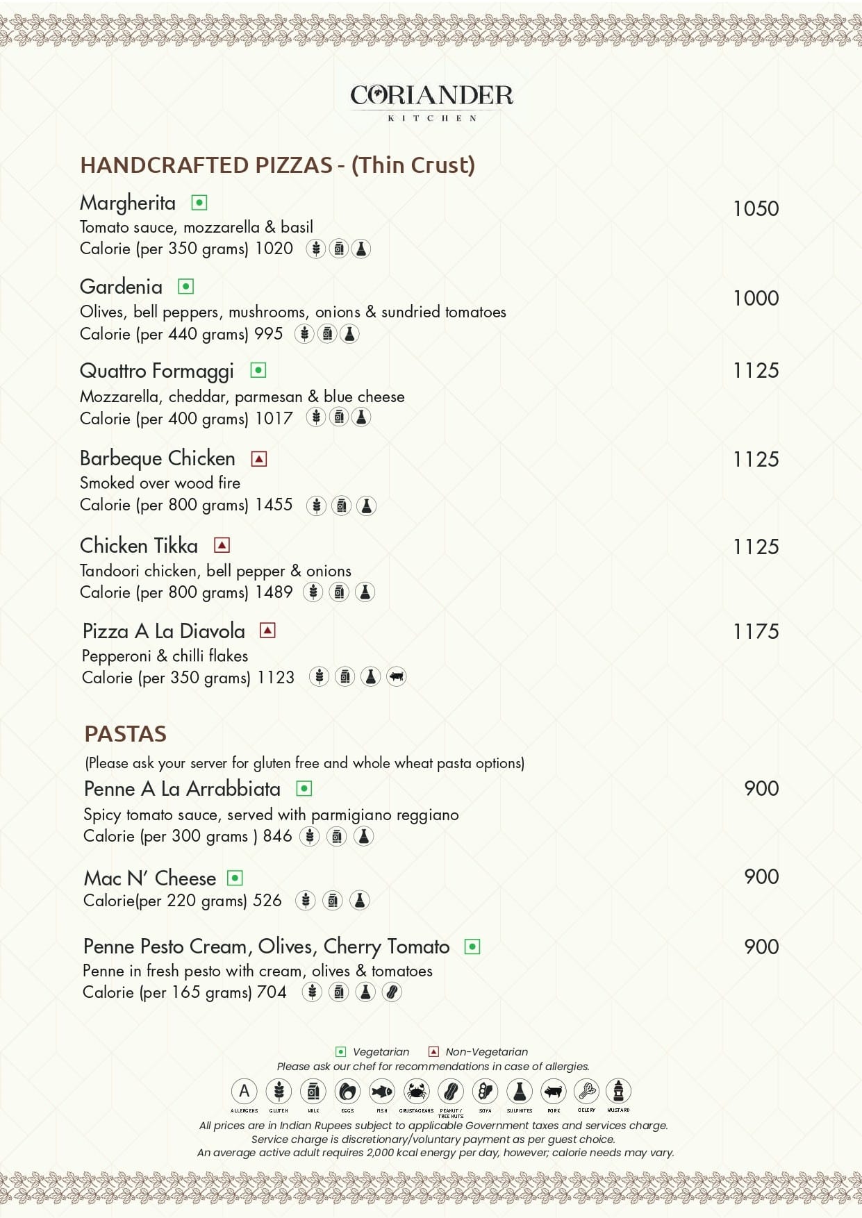 Menu of Coriander Kitchen, Conrad Pune, Pune