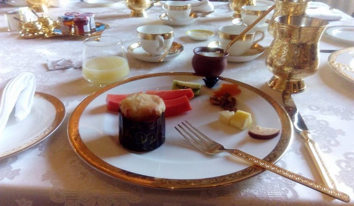 Menu of Suvarna Mahal, Rambagh Palace, Jaipur