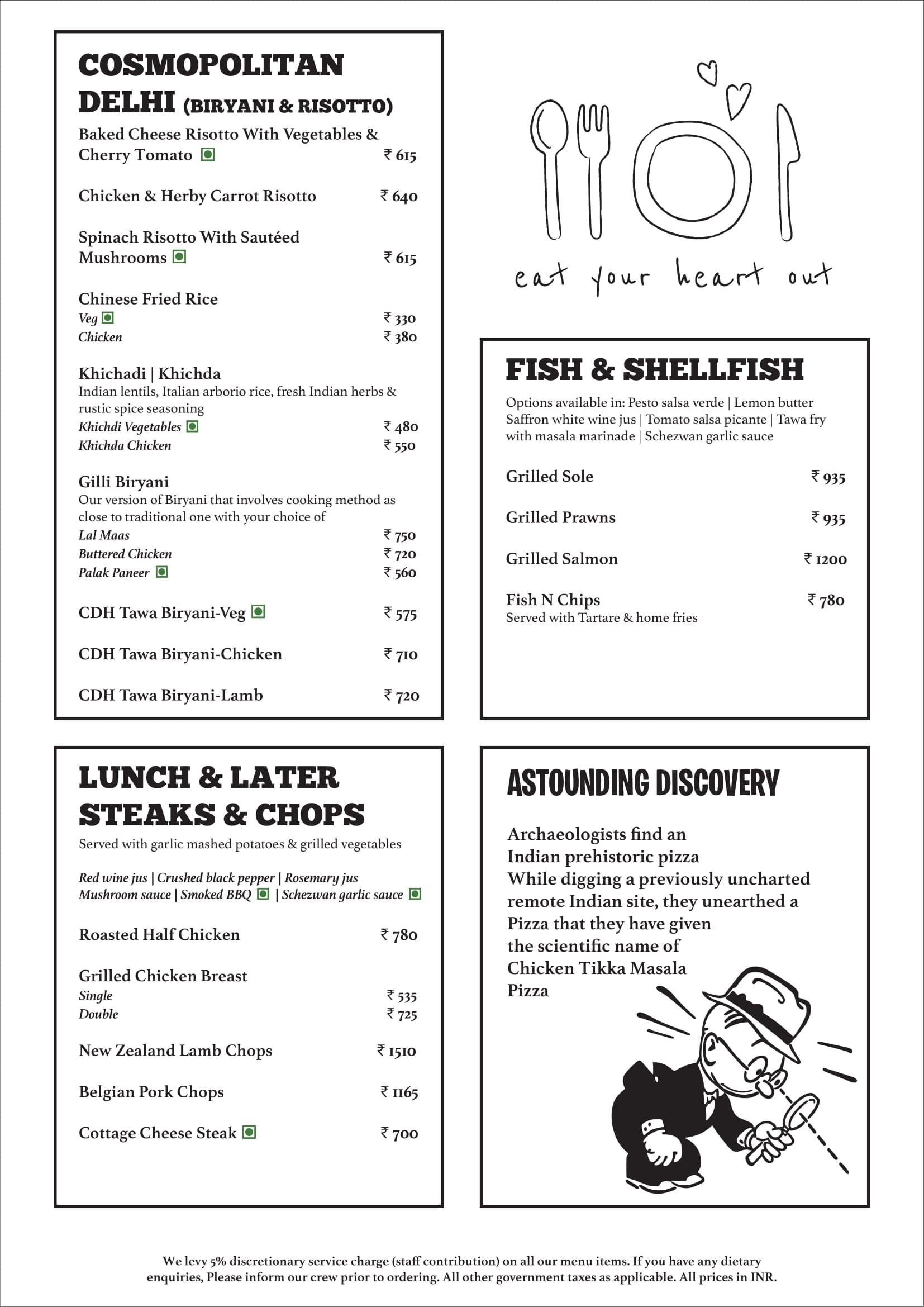Menu of Cafe Delhi Heights, Janpath, Connaught Place (CP), Central Delhi