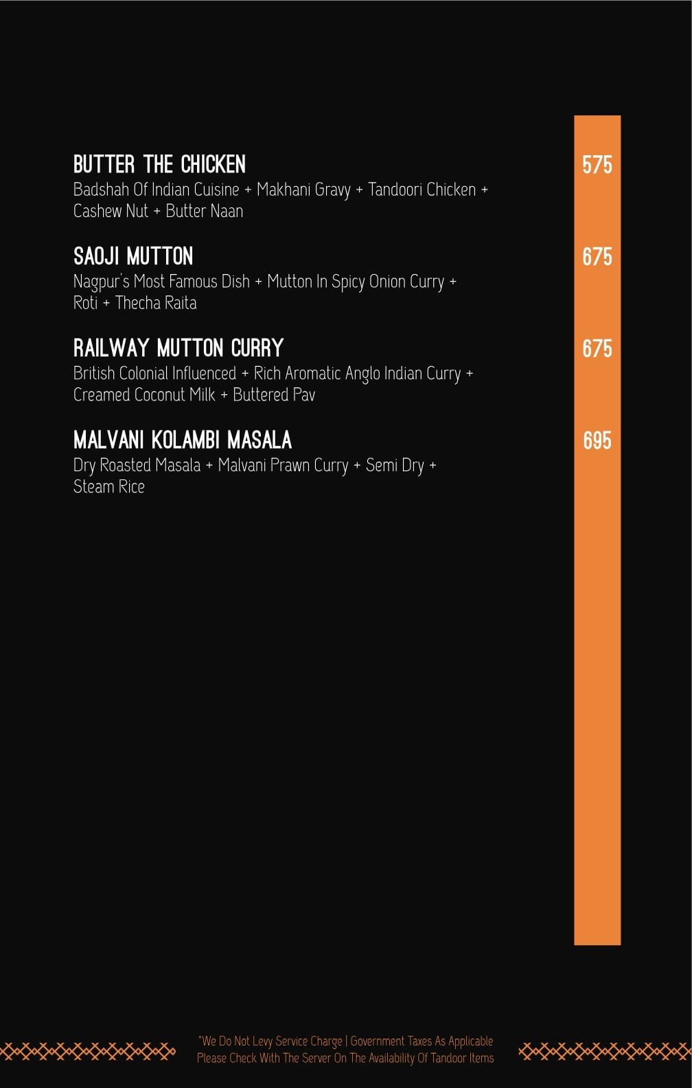 Menu of HITCHKI, Bandra Kurla Complex (BKC), Western Suburbs