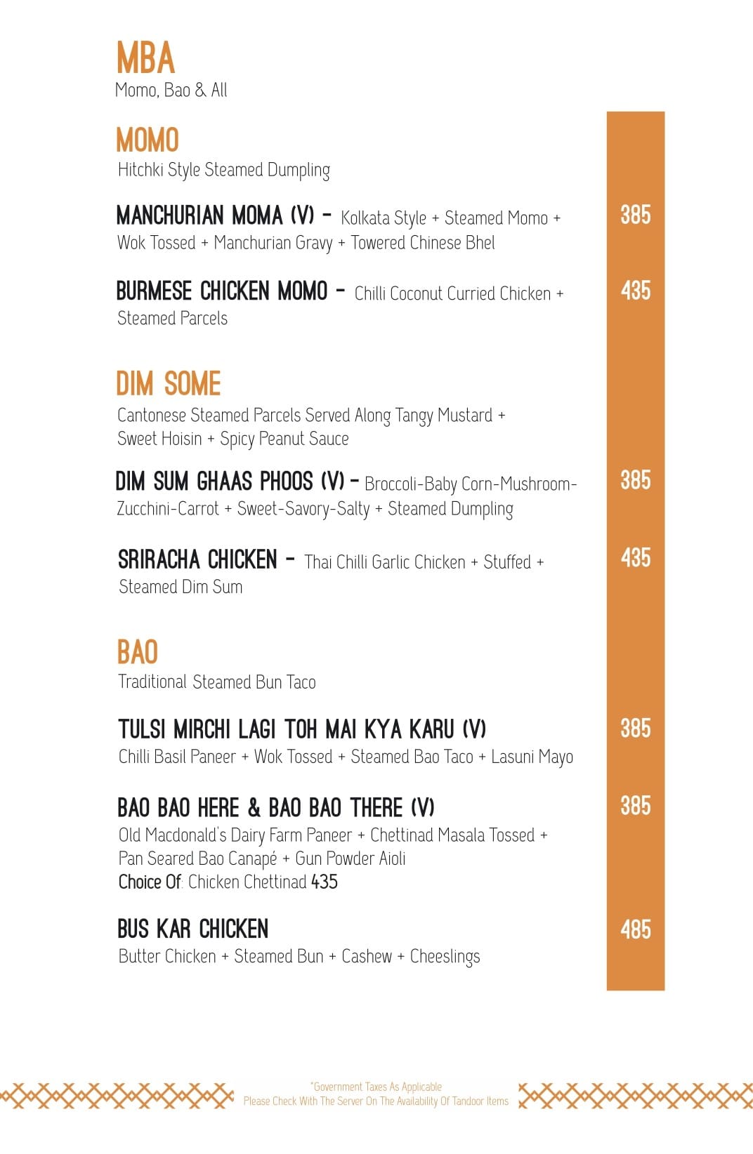 Menu of HITCHKI, Bandra Kurla Complex (BKC), Western Suburbs