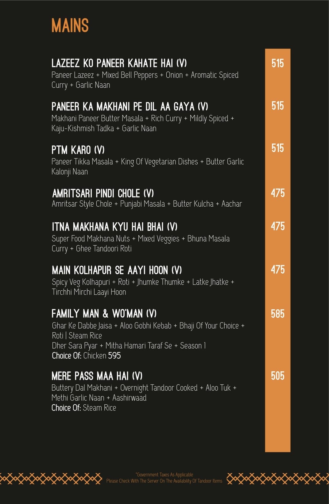 Menu of HITCHKI, Bandra Kurla Complex (BKC), Western Suburbs