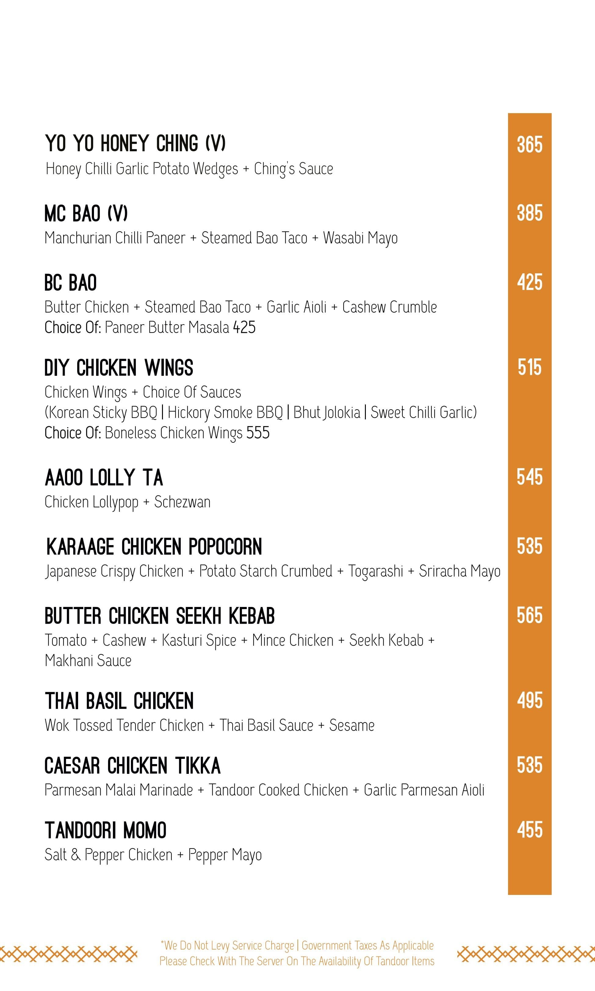 Menu of HITCHKI, Bandra Kurla Complex (BKC), Western Suburbs