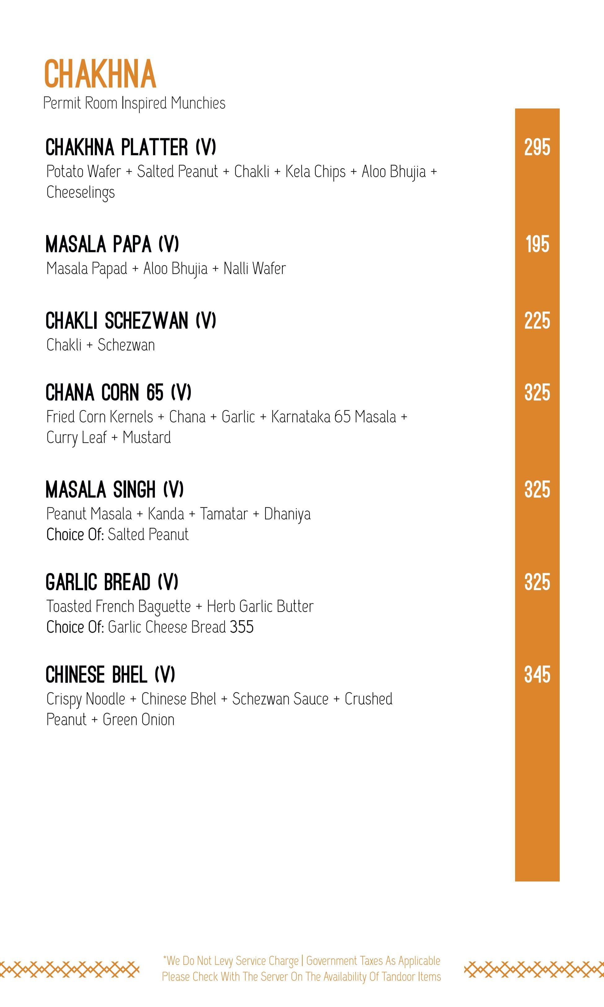 Menu of HITCHKI, Bandra Kurla Complex (BKC), Western Suburbs
