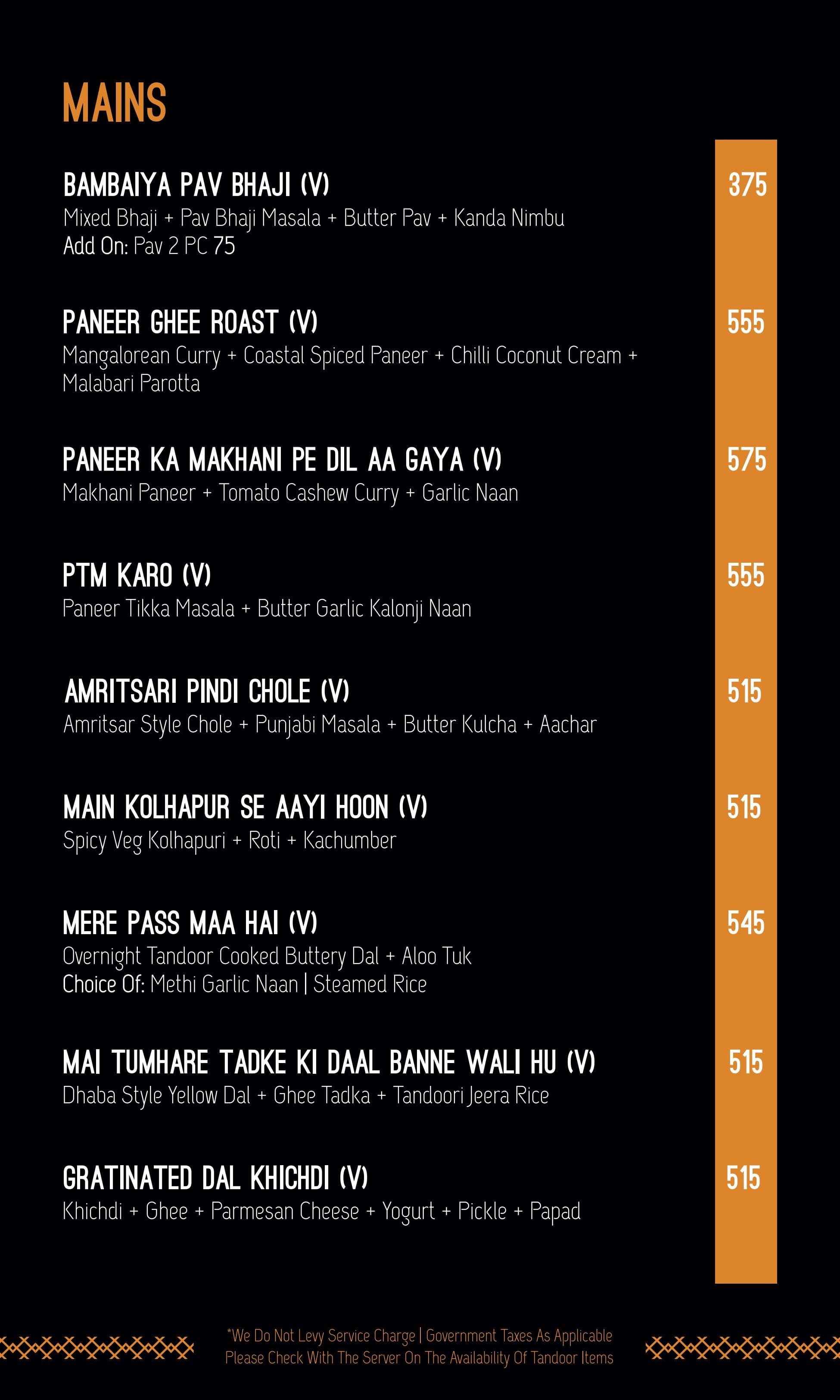 Menu of HITCHKI, Bandra Kurla Complex (BKC), Western Suburbs