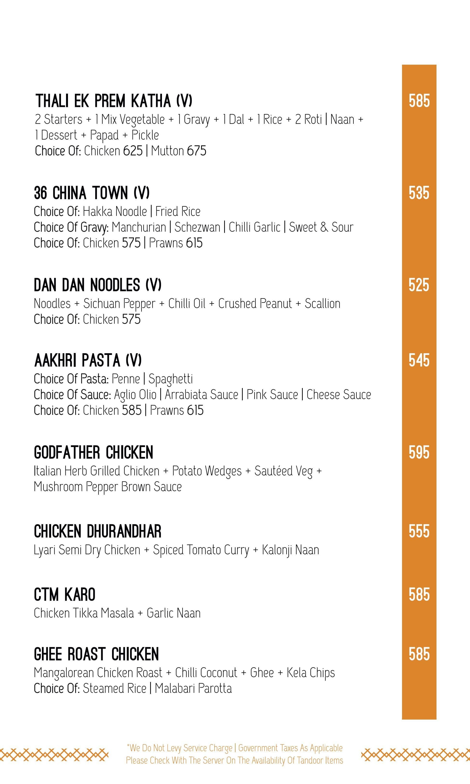 Menu of HITCHKI, Bandra Kurla Complex (BKC), Western Suburbs