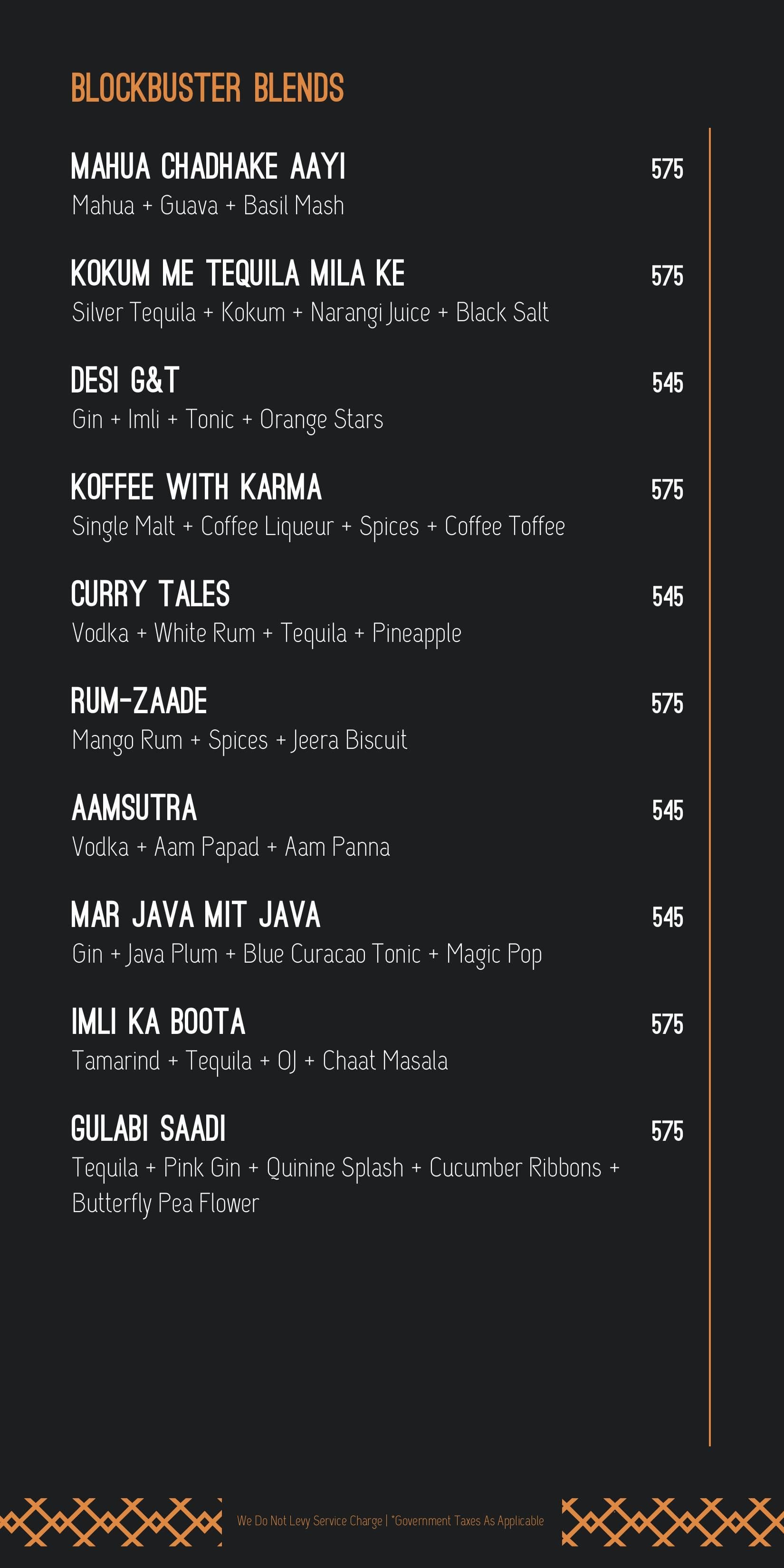 Menu of HITCHKI, Bandra Kurla Complex (BKC), Western Suburbs