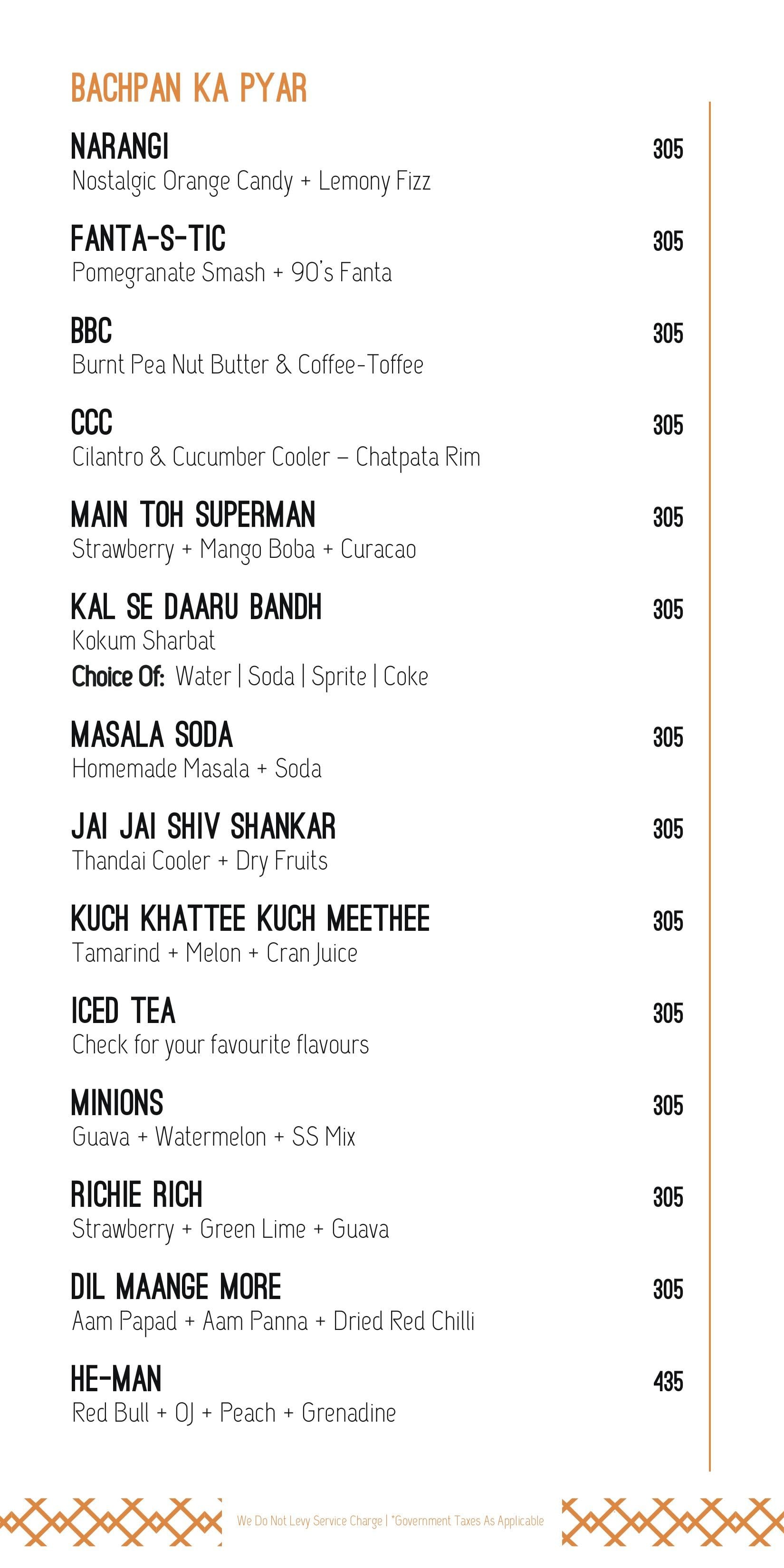 Menu of HITCHKI, Bandra Kurla Complex (BKC), Western Suburbs