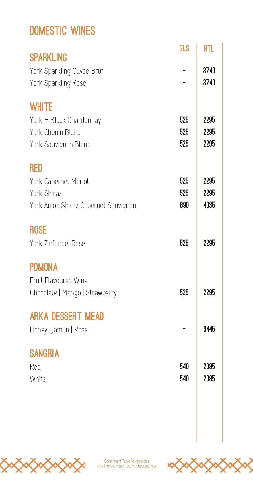 Menu of HITCHKI, Bandra Kurla Complex (BKC), Western Suburbs