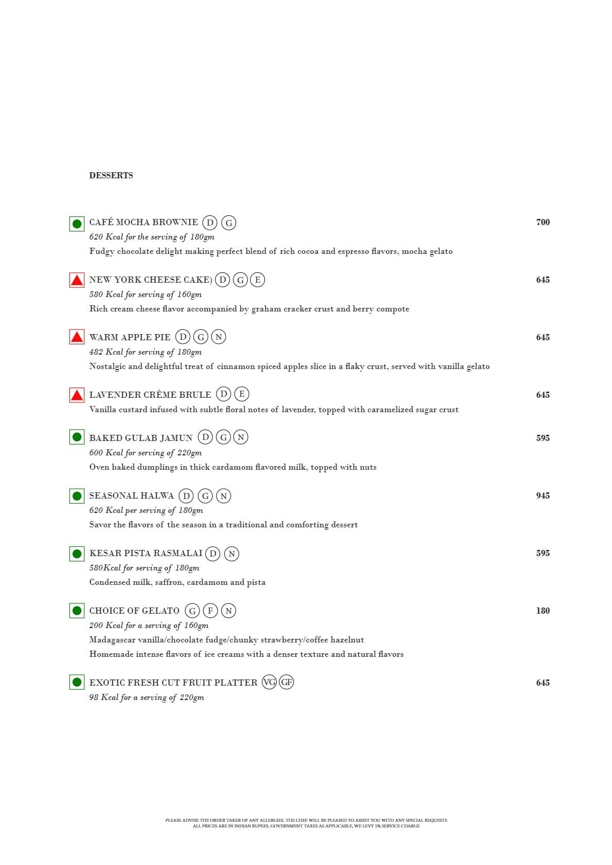 Menu of The Dining Room-Buffet-Park Hyatt, Park Hyatt, Hyderabad