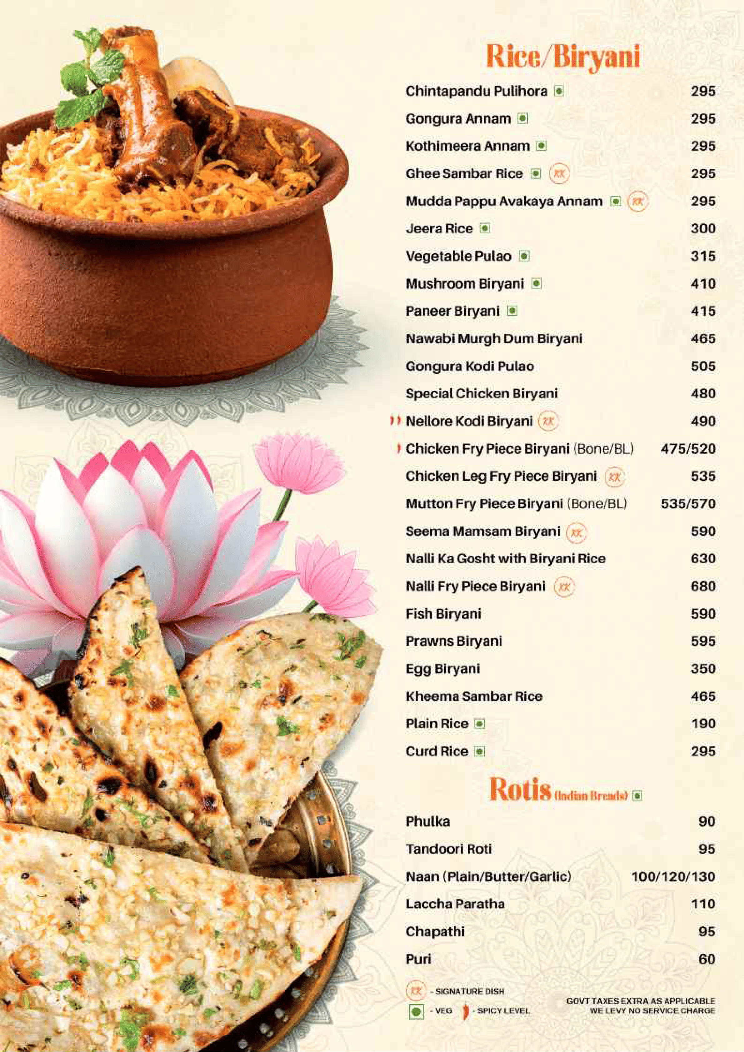 Menu of Krishna's Kitchen, Madhapur, Hyderabad