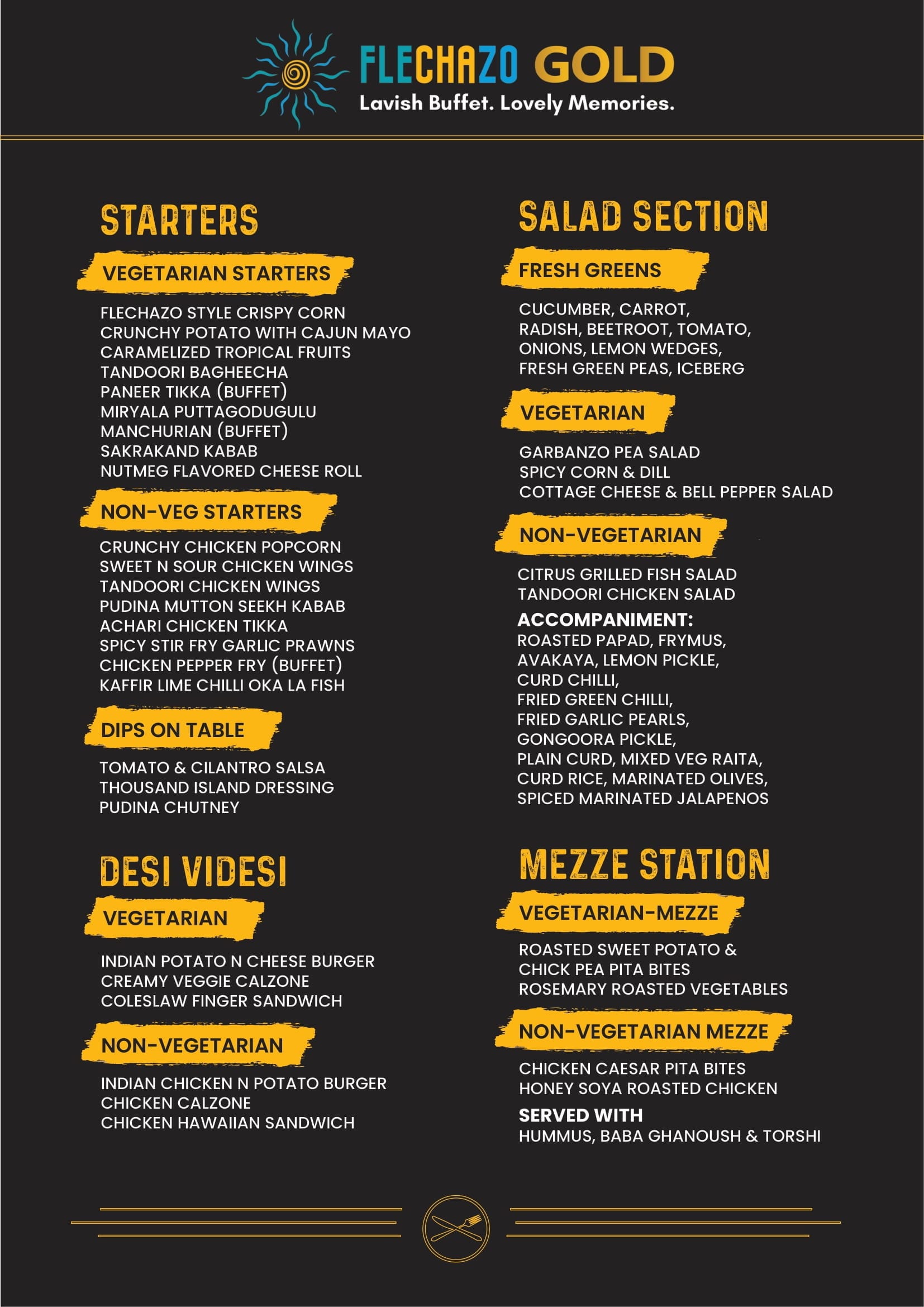 Menu of Flechazo Gold, Madhapur, Hyderabad