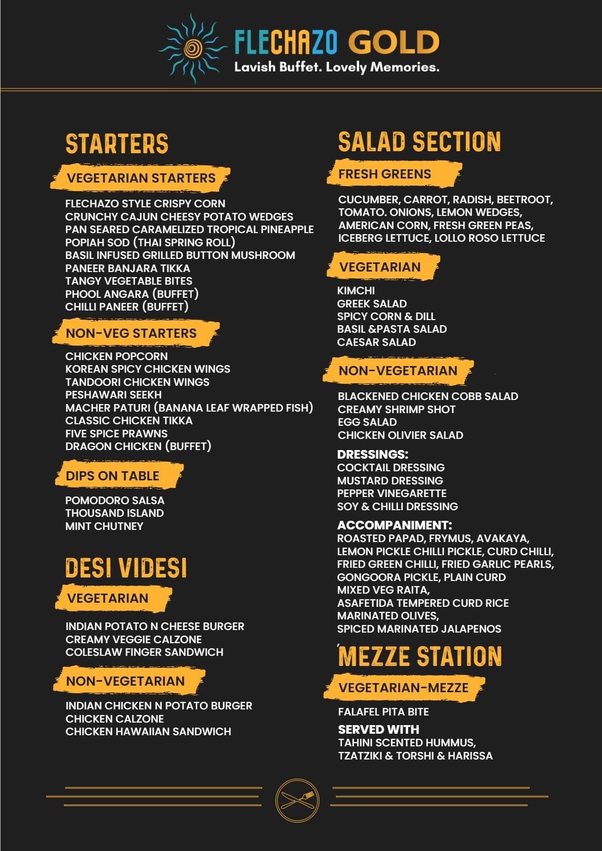 Menu of Flechazo Gold, Madhapur, Hyderabad