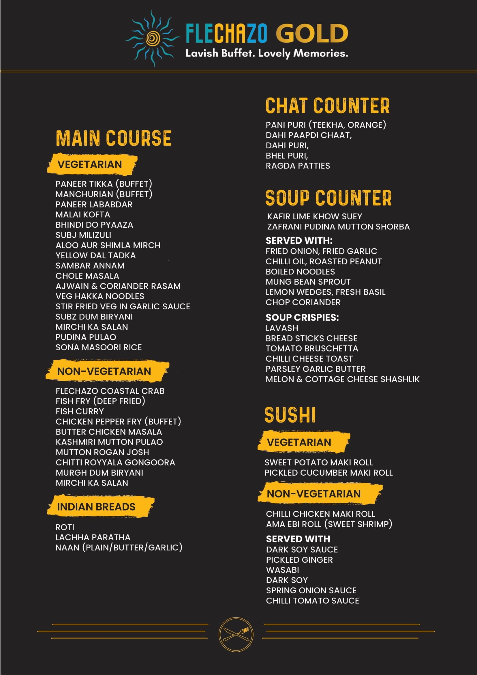 Menu of Flechazo Gold, Madhapur, Hyderabad
