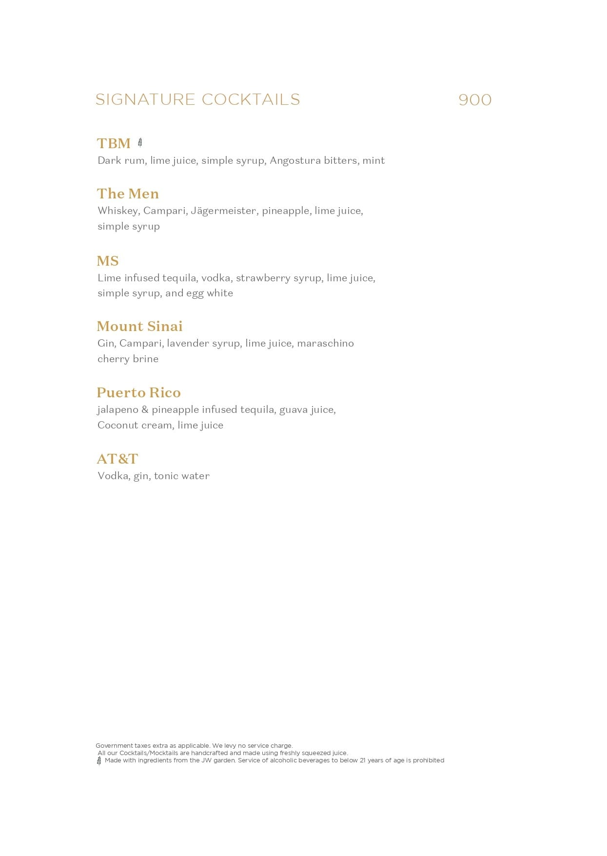 Menu of JW Kitchen, JW Marriott Kolkata