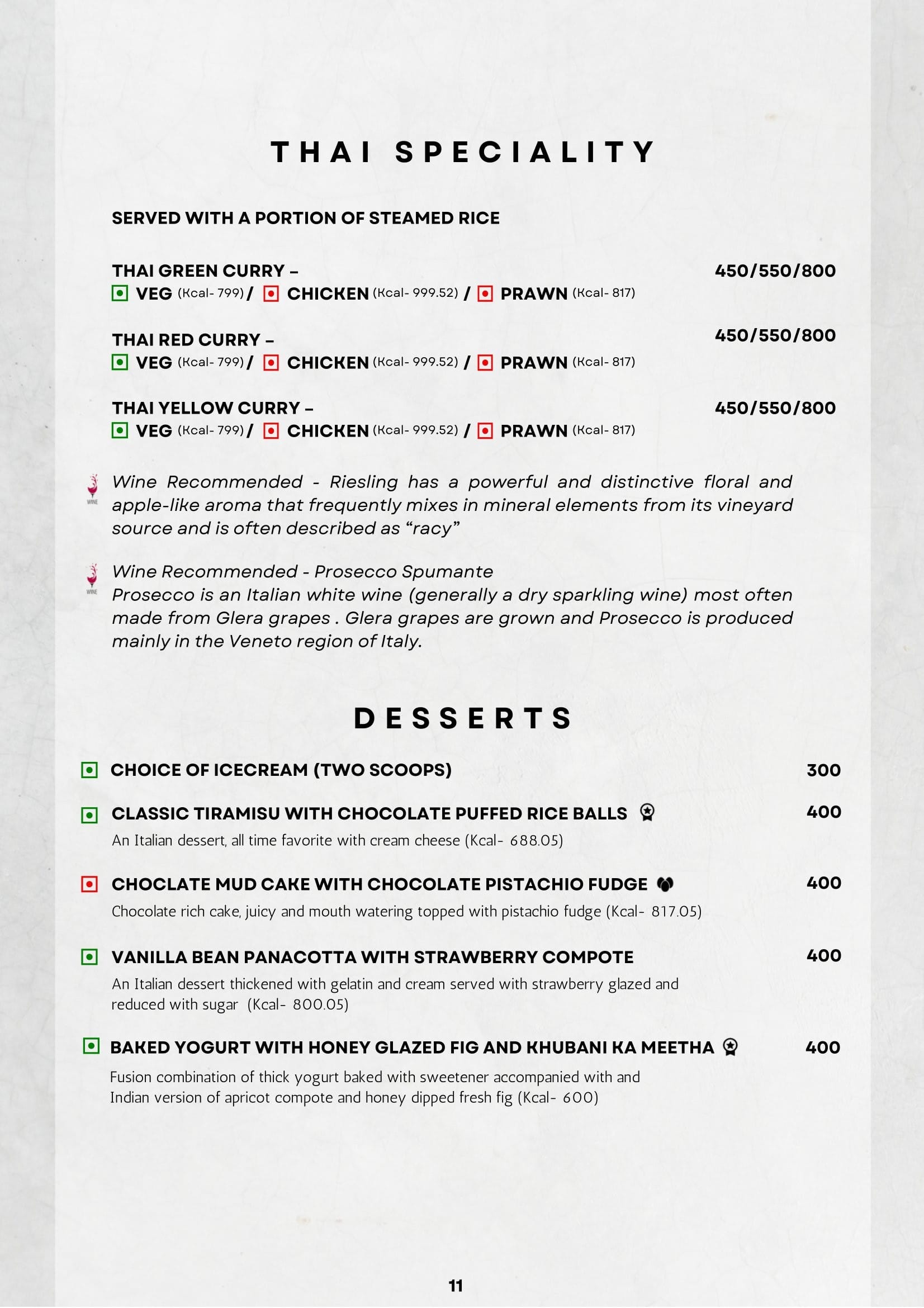 Menu of Svar, Turyaa Chennai